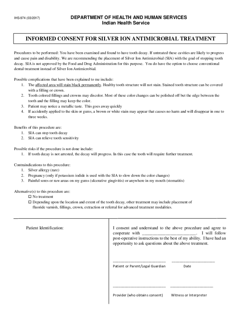 Fillable Online Informed Consent For Silver Ion Antimicrobial Treatment ...