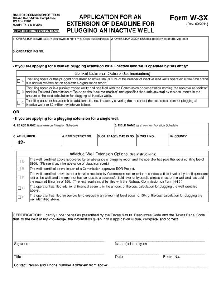 Fillable Online texashistory unt 2019-2021 Form TX RRC W-3X Fill Online ...