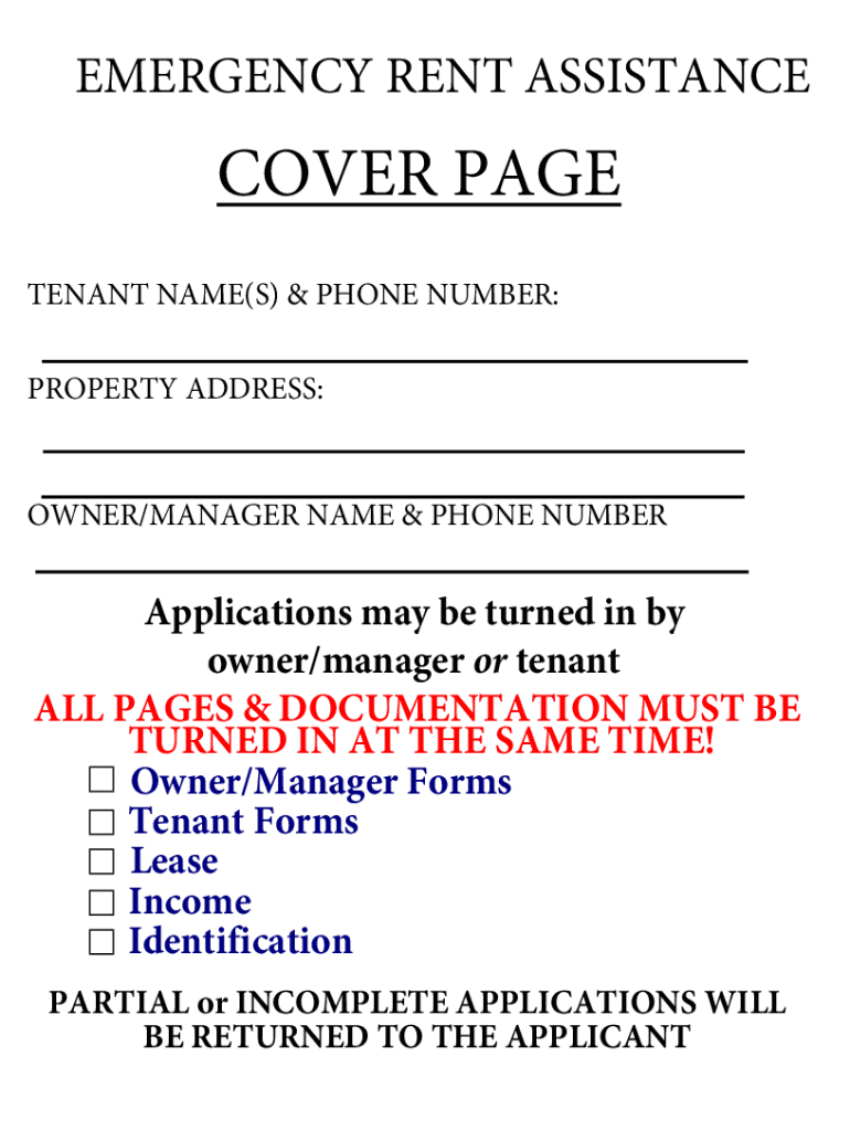 Fillable Online Emergency Rental AssistanceKansas Housing Resources ...