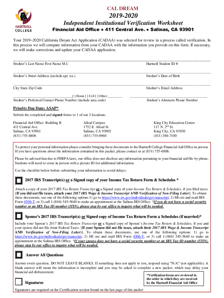 Fillable Online student institutional verification form Fax Email Print ...