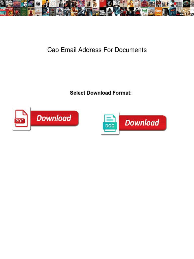 Fillable Online Cao Email Address For Documents. Cao Email Address For ...