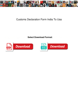 Fillable Online Customs Declaration Form India To Usa. Customs ...