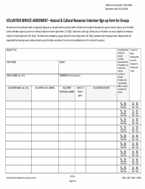 Fillable Online www.doi.govsitesdoiOF 301b Group Volunteer Service ...