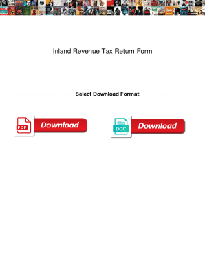 Fillable Online Inland Revenue Tax Return Form. Inland Revenue Tax ...