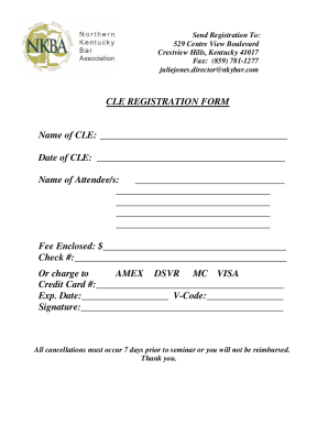 Fillable Online CLE Registration Form.doc Fax Email Print - pdfFiller