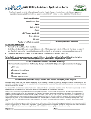 Fillable Online LG&E Utility Assistance Application Form Fax Email ...