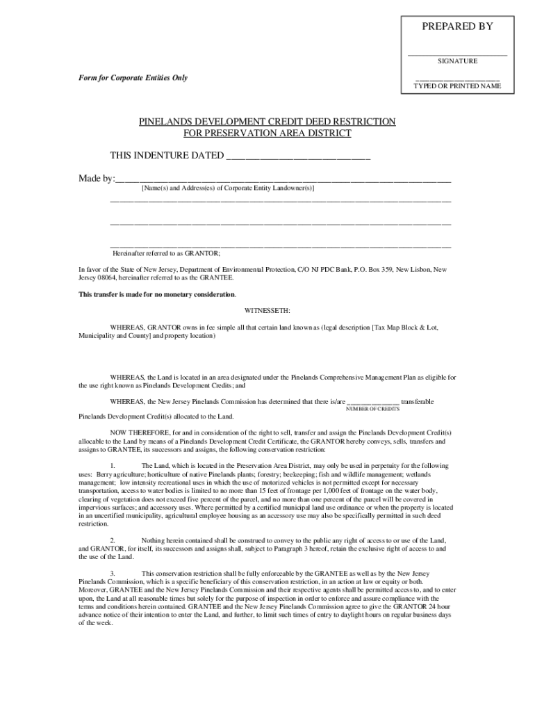 Fillable Online Deed Restriction-PAD corporate Fax Email Print - pdfFiller