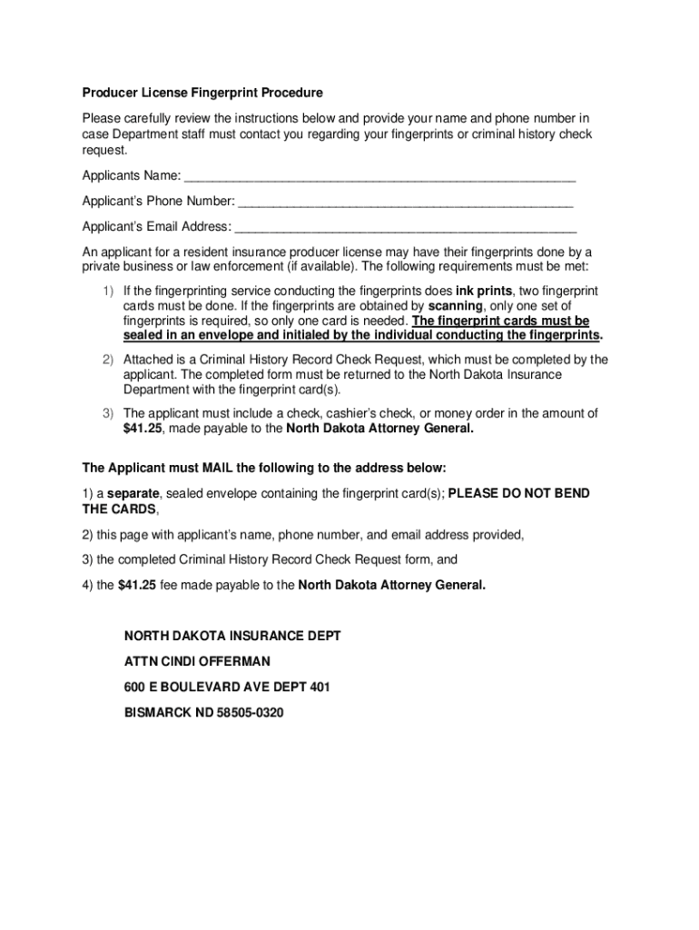 Fillable Online Fingerprint Instruction Sheet Fax Email Print - pdfFiller