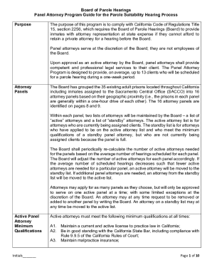 Fillable Online Application Process For New Attorneys - Board of Parole ...