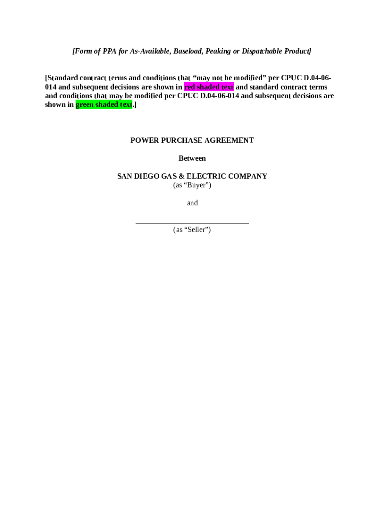 USERS GUIDE For The Power Purchase Agreement (PPA) Model ... Doc ...