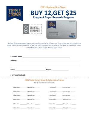 Fillable Online 2020 Redemption Sheet UY 12,GET $25 - Triple Crown Feed ...