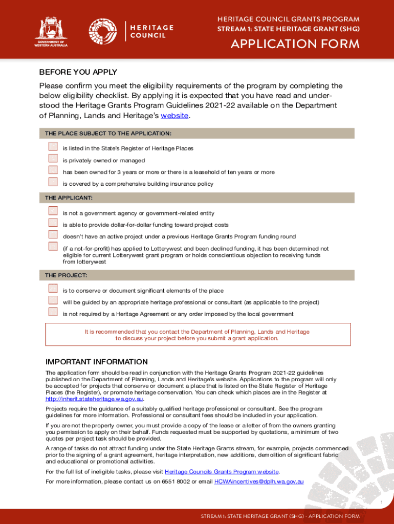 Fillable Online Stream 1. Application form to receive funding under the ...