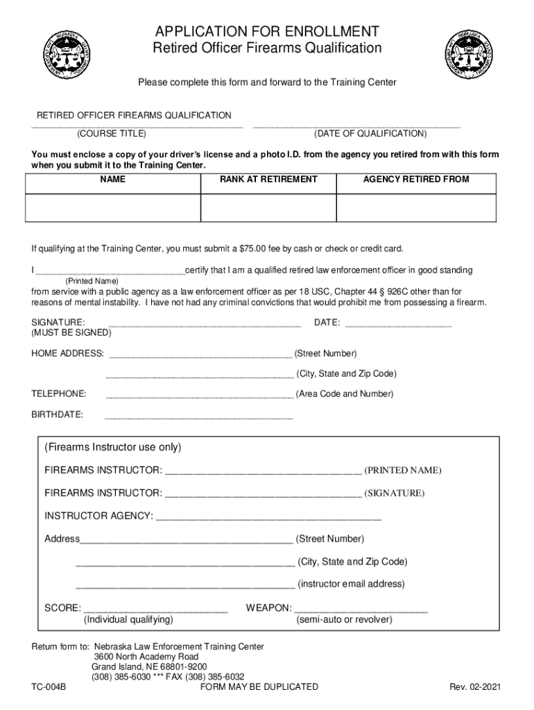 Fillable Online Obtain My Retired Law Enforcement Concealed Carry ...