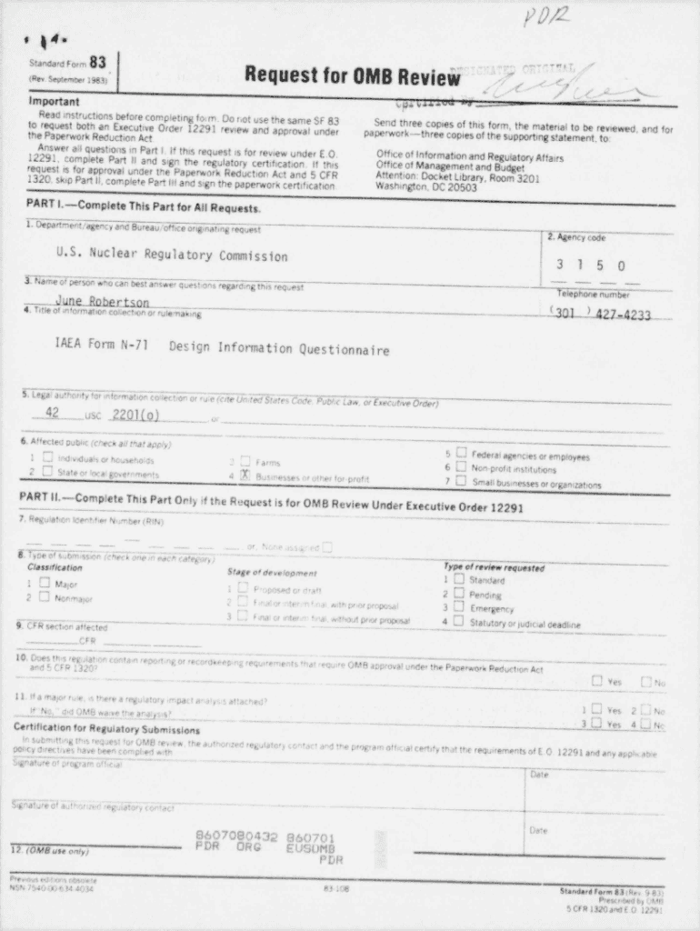 Fillable Online Request for OMB review & supporting statement re IAEA ...