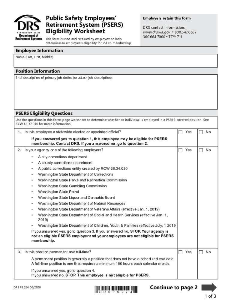 Fillable Online Employer form Public Safety Employees Retirement System ...