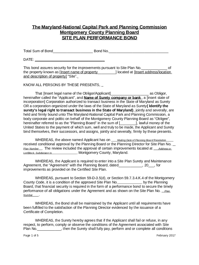 montgomeryplanning.org resources site-planSite Plan Perance Bond Template - Montgomery Planning ...