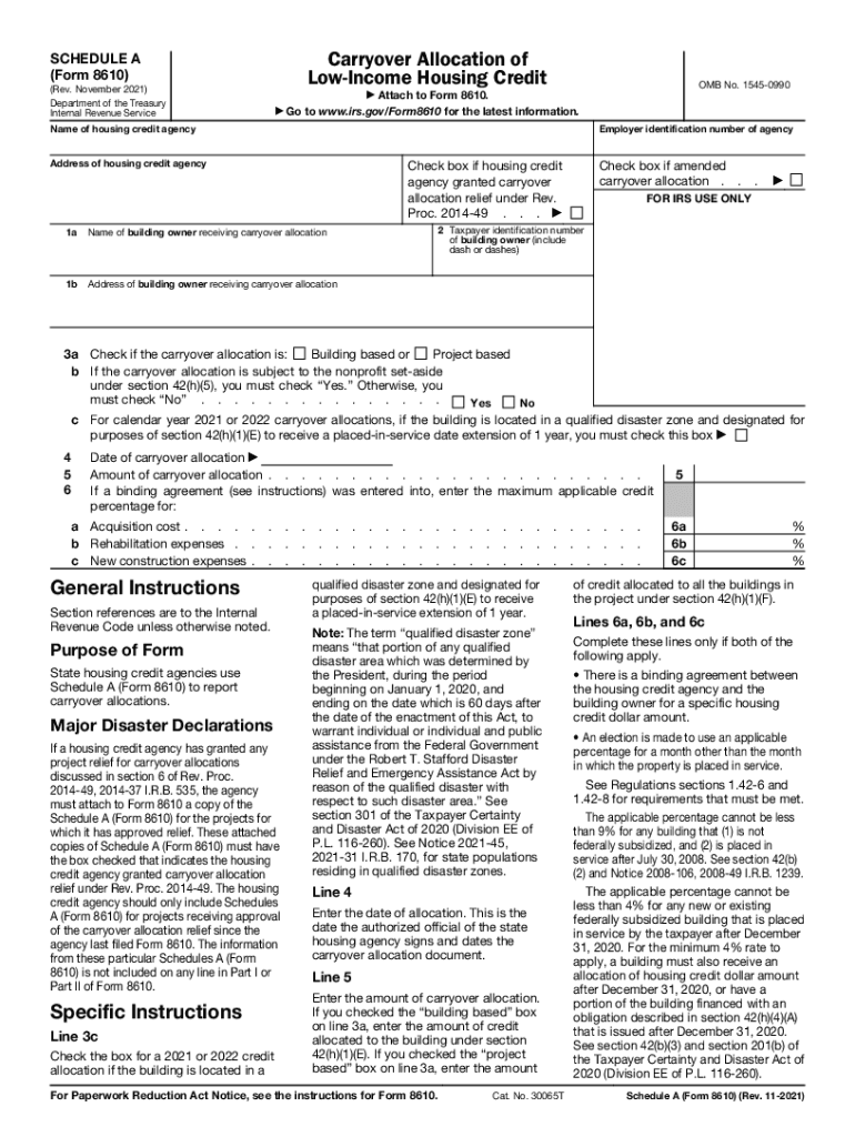 Fillable Online www.irs.govpubirs-pdf8610 Annual Low-Income Housing ...