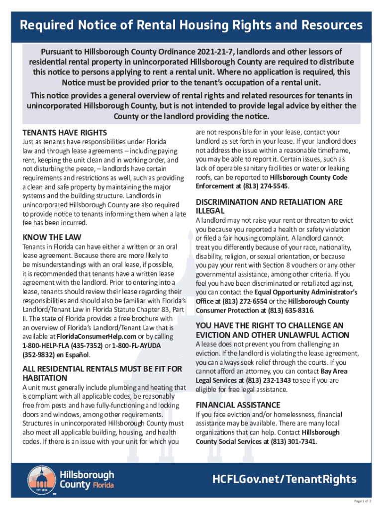 Fillable Online www.hillsboroughcounty.orglibraryhillsboroughRequired Notice of Rental Housing ...