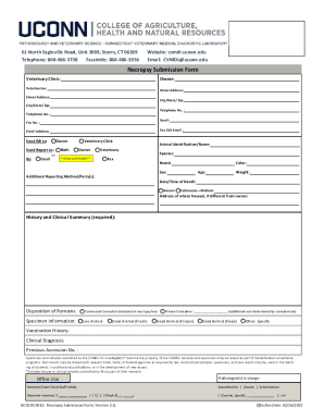 Fillable Online cvmdl uconn www.pdffiller.com517727151--Necropsy ...