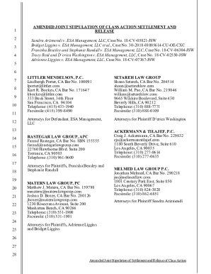 Fillable Online AMENDED JOINT STIPULATION OF CLASS ACTION SETTLEMENT ...