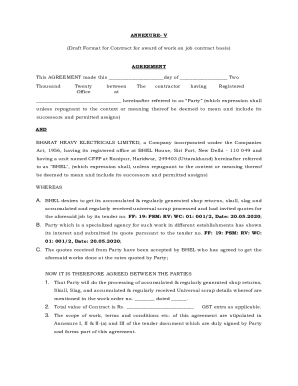 Fillable Online Work Agreement Template - 13+ Free Word, PDF Documents ...