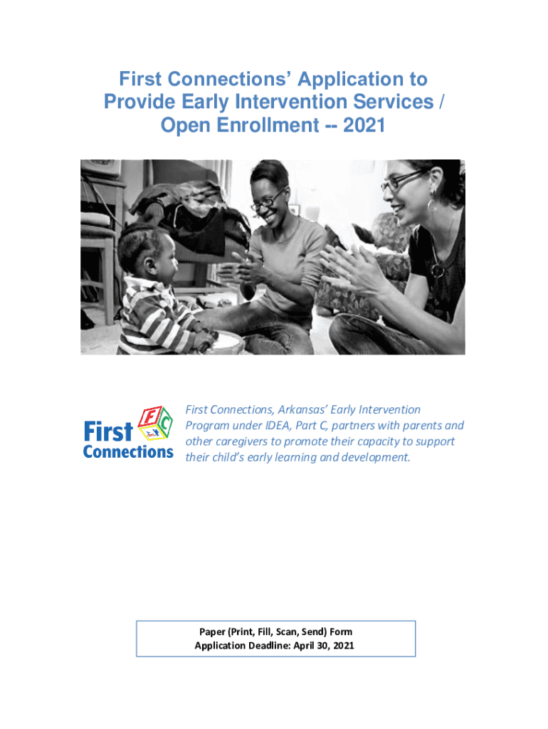 Fillable Online dhs arkansas First Connections' Application to Provide ...