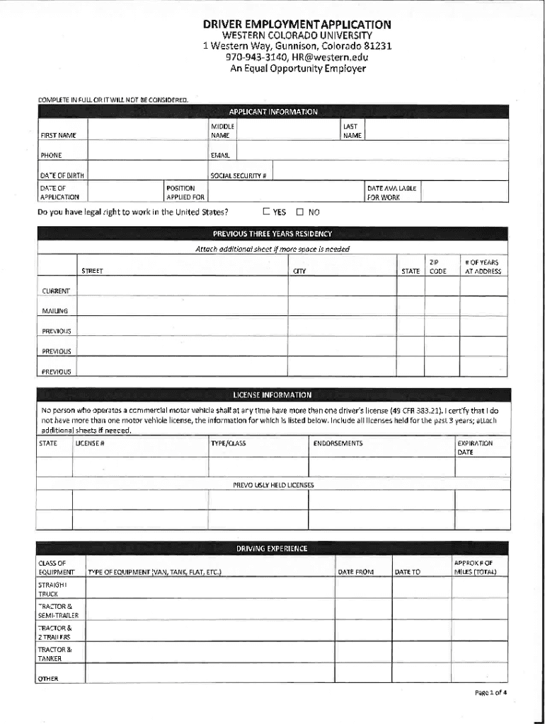 Fillable Online Bus Driver Application Form Fax Email Print - pdfFiller