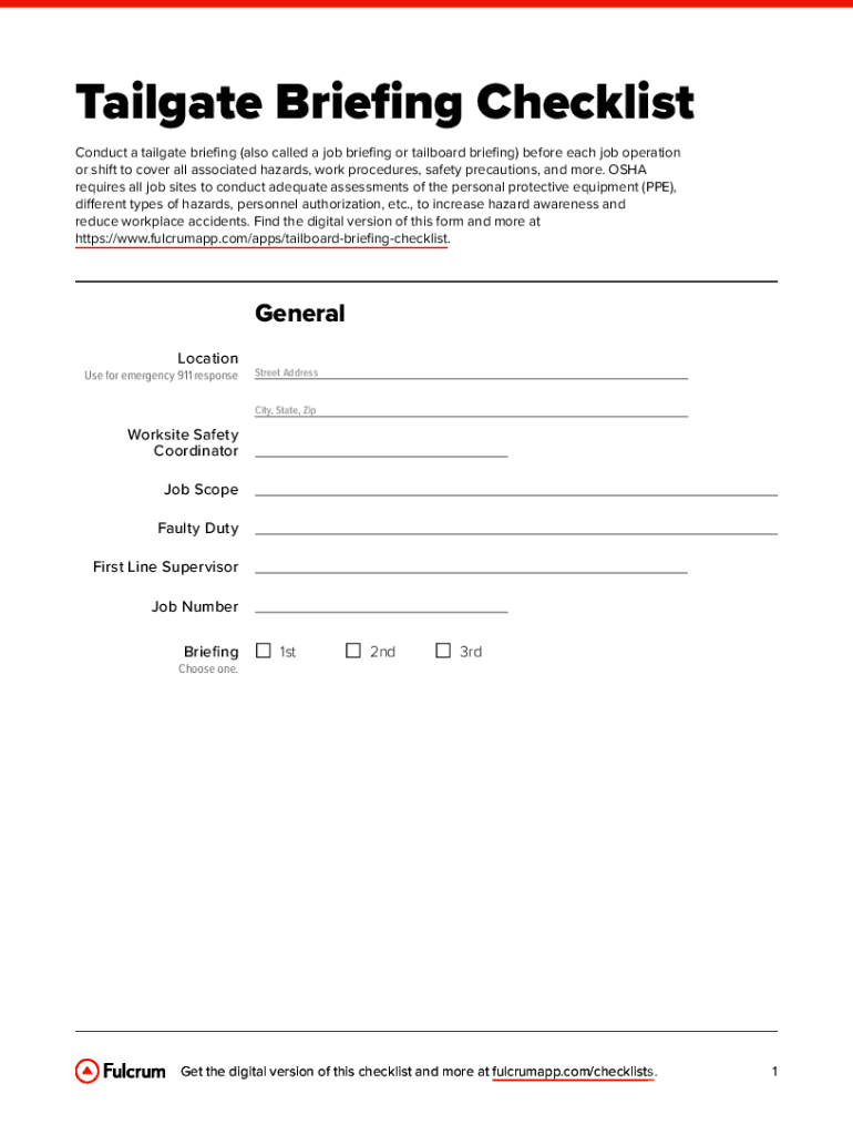 Fillable Online sitemate.comustemplatesTailgate meeting form template ...