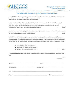Fillable Online Electronic Visit Verification (EVV) Compliance ...