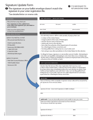Fillable Online clark wa Signature Update Form - Clark County Fax Email ...