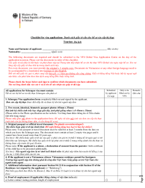 Fillable Online visa.vfsglobal.com Checklist-Tourism-VisitChecklist for visa application Tourism ...