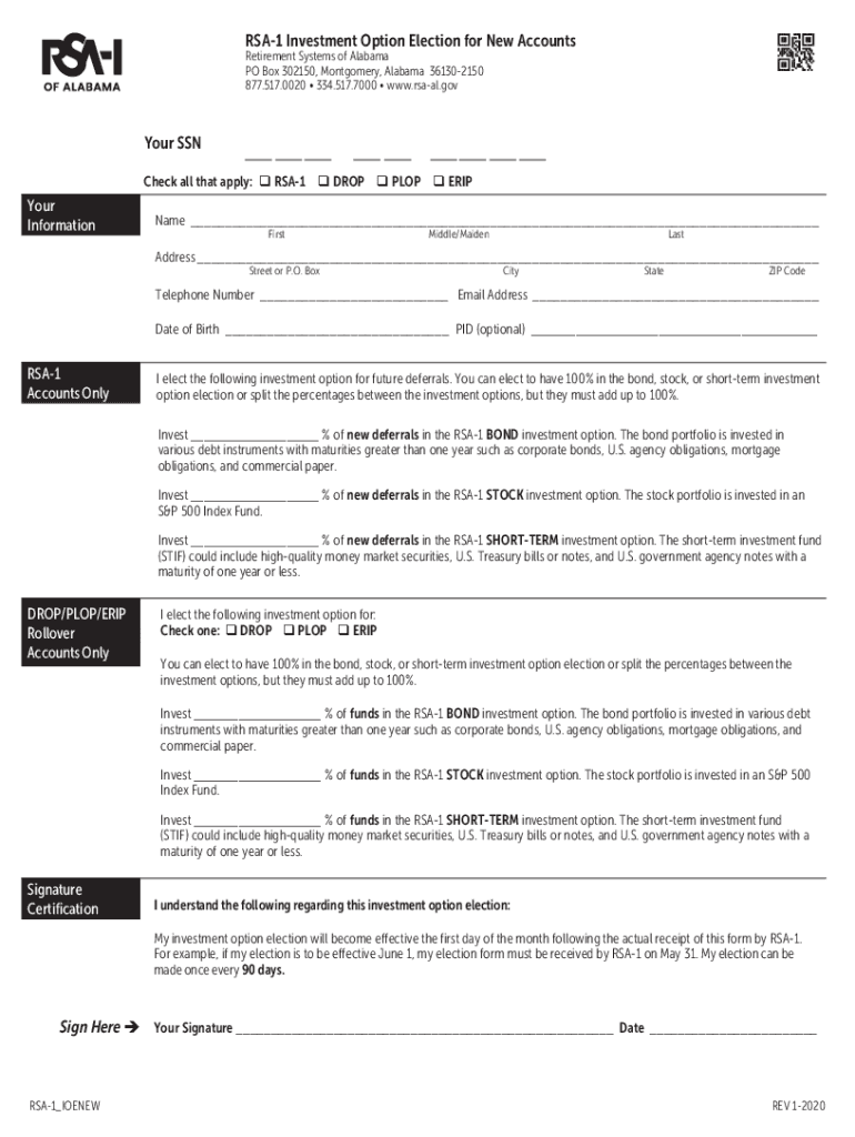 Fillable Online RSA-1 Deferred Compensation Plan - University of North ...