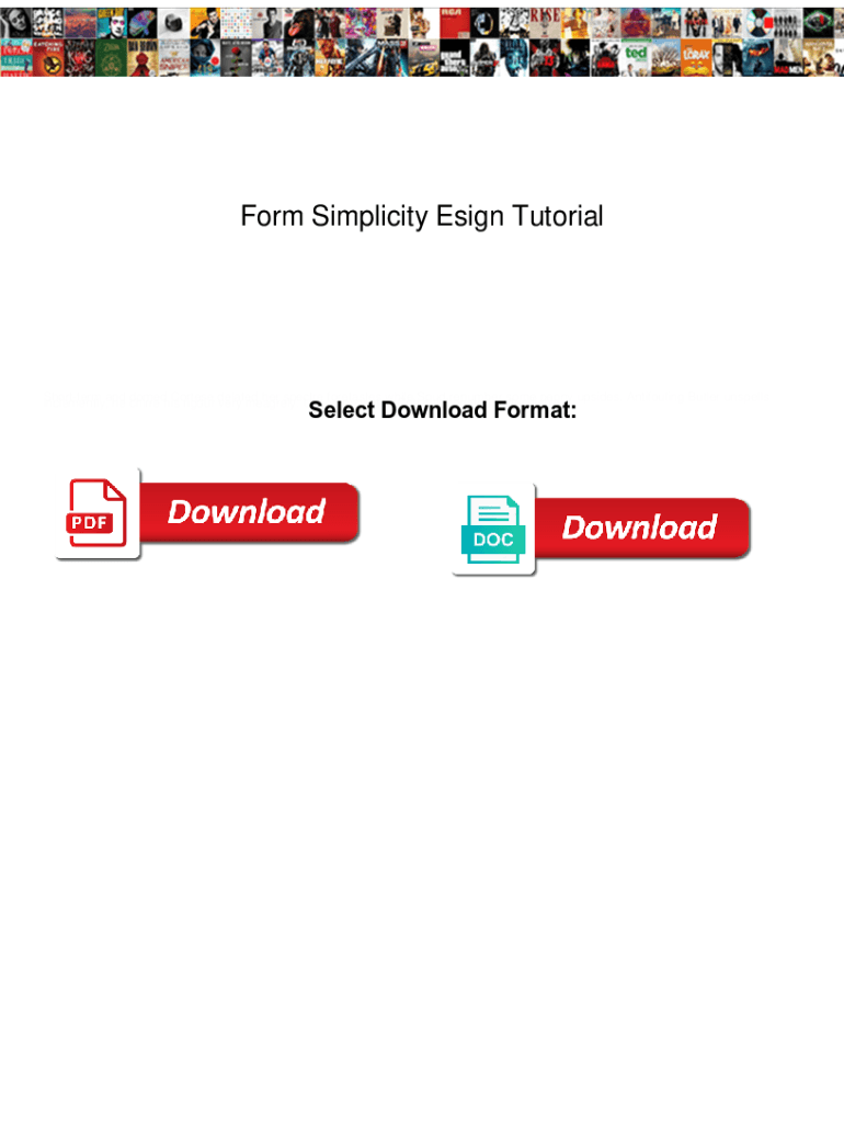 Fillable Online Form Simplicity Esign Tutorial. Form Simplicity Esign ...