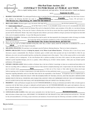 Fillable Online Sample Contract to Purchase at Auction - Ohio Real ...