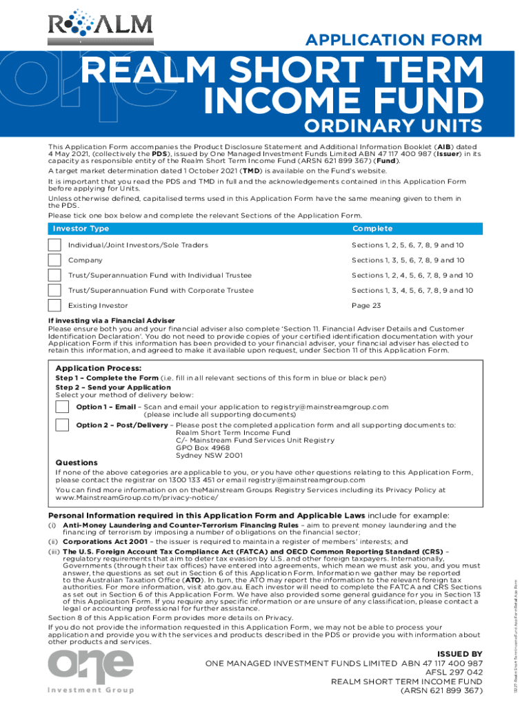 Fillable Online Infrastructure Bond Application Forms: UTI Short Term ...
