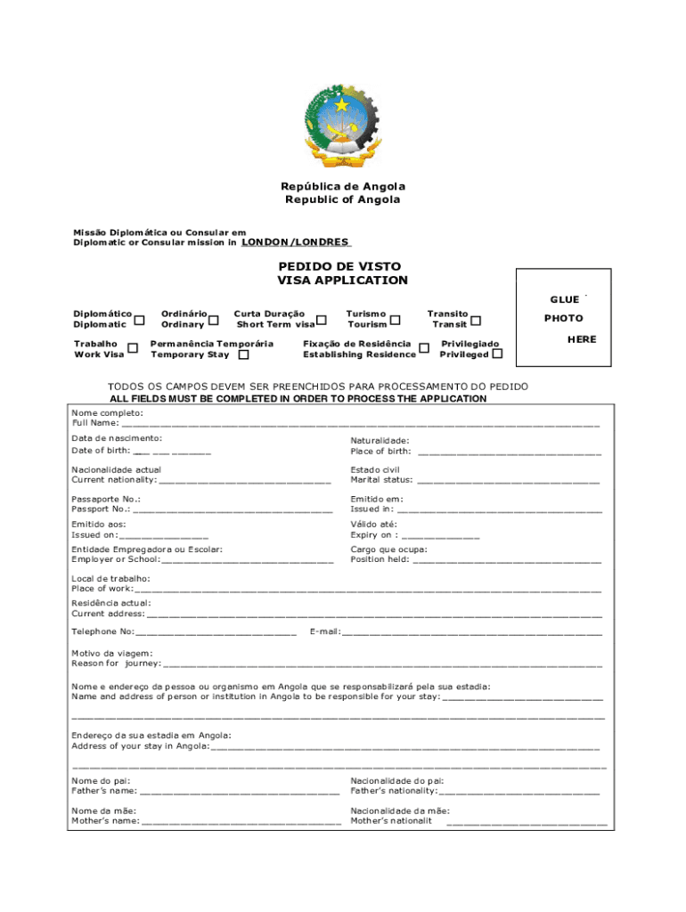 Fillable Online angola.orgEmbassy of AngolaThe Angolan Embassy in ...