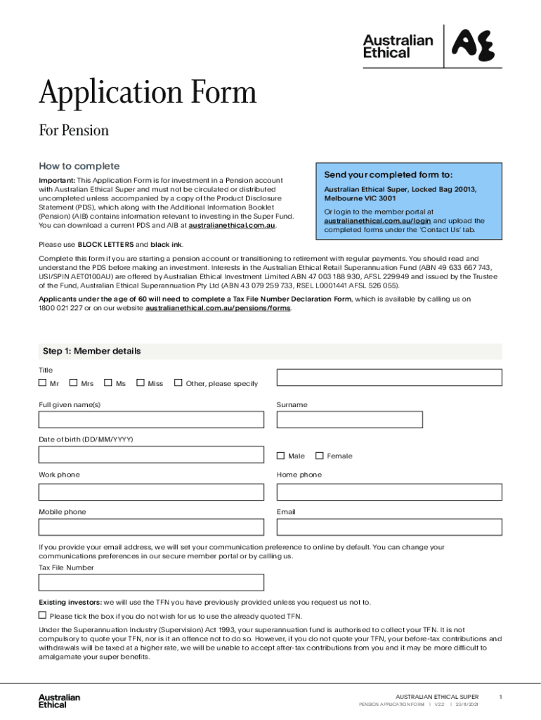 Fillable Online 59993 AE PENSION APPLICATION FORM. 59993 AE PENSION ...