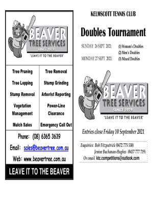 Fillable Online KTC Tournament Entry Form 2021 Fax Email Print - pdfFiller