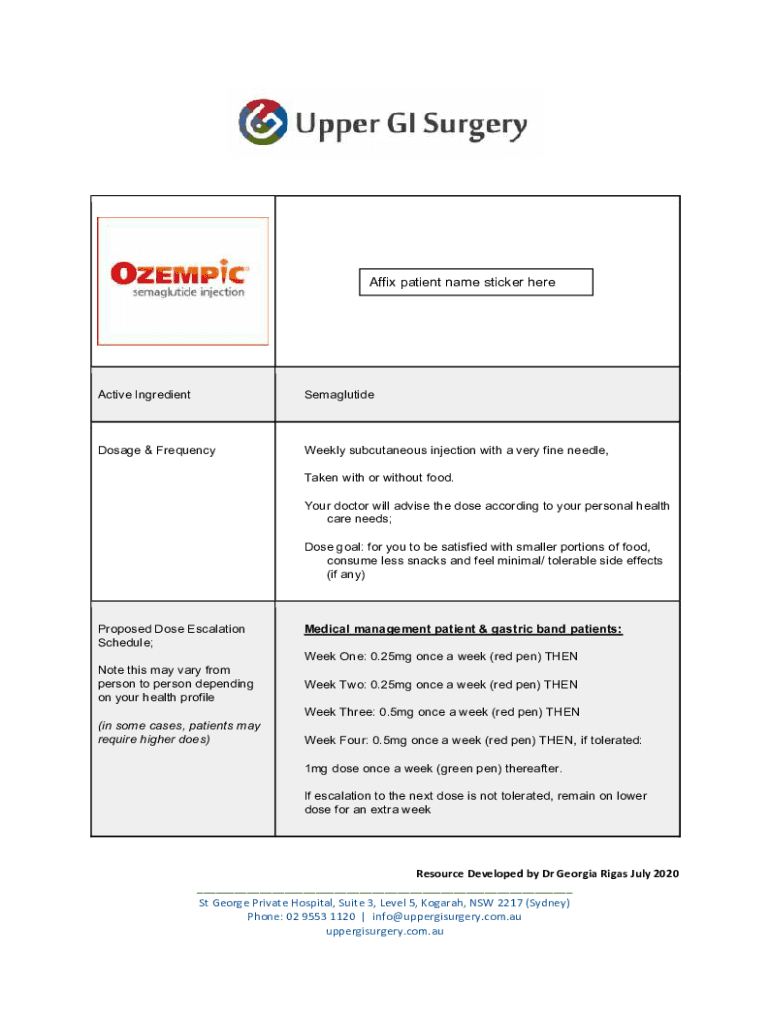 Fillable Online UGI OZEMPIC Info Document .pdf Fax Email Print - pdfFiller