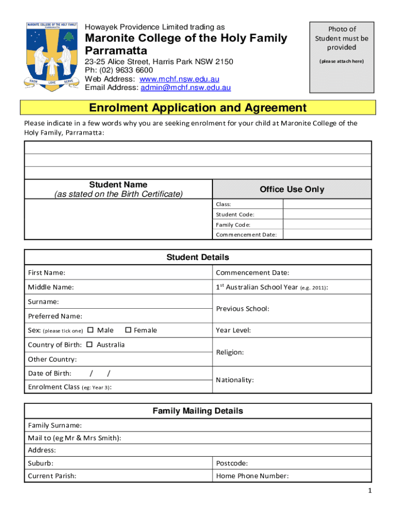 Fillable Online Photo of Maronite College of the Holy Family Student ...