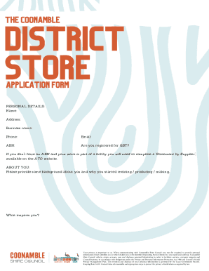 Fillable Online Visit Coonamble - The Coonamble District Store is an ...