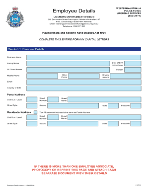 Fillable Online Application for a Licence - Western Australia Police ...
