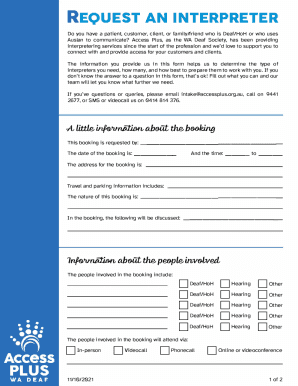 Fillable Online REQUEST AN INTERPRETER Fax Email Print - pdfFiller