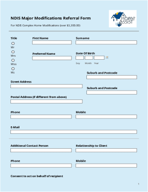 Fillable Online NDIS Referral - Complete The Form - Altius Group Fax ...