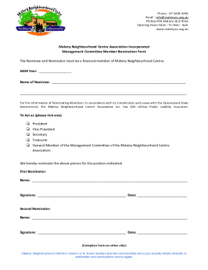Fillable Online AGM 2020 Nomination Form.docx Fax Email Print - pdfFiller
