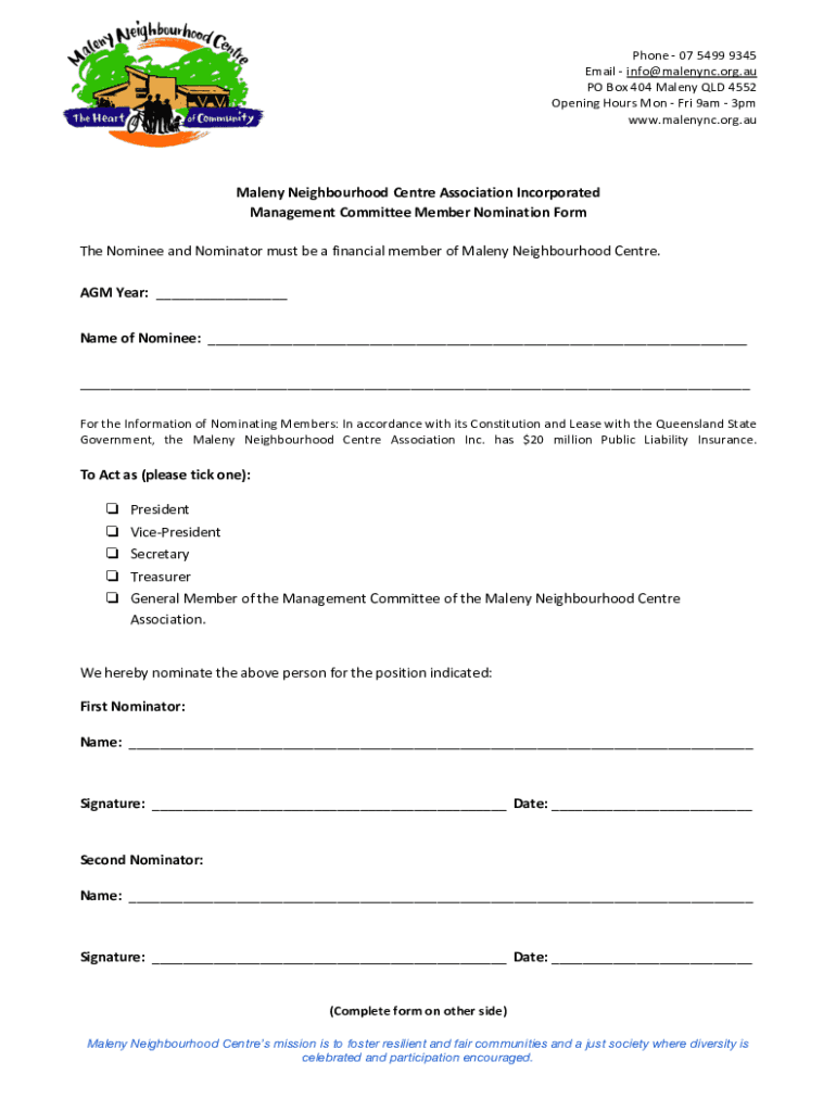 Fillable Online AGM 2020 Nomination Form.docx Fax Email Print - pdfFiller