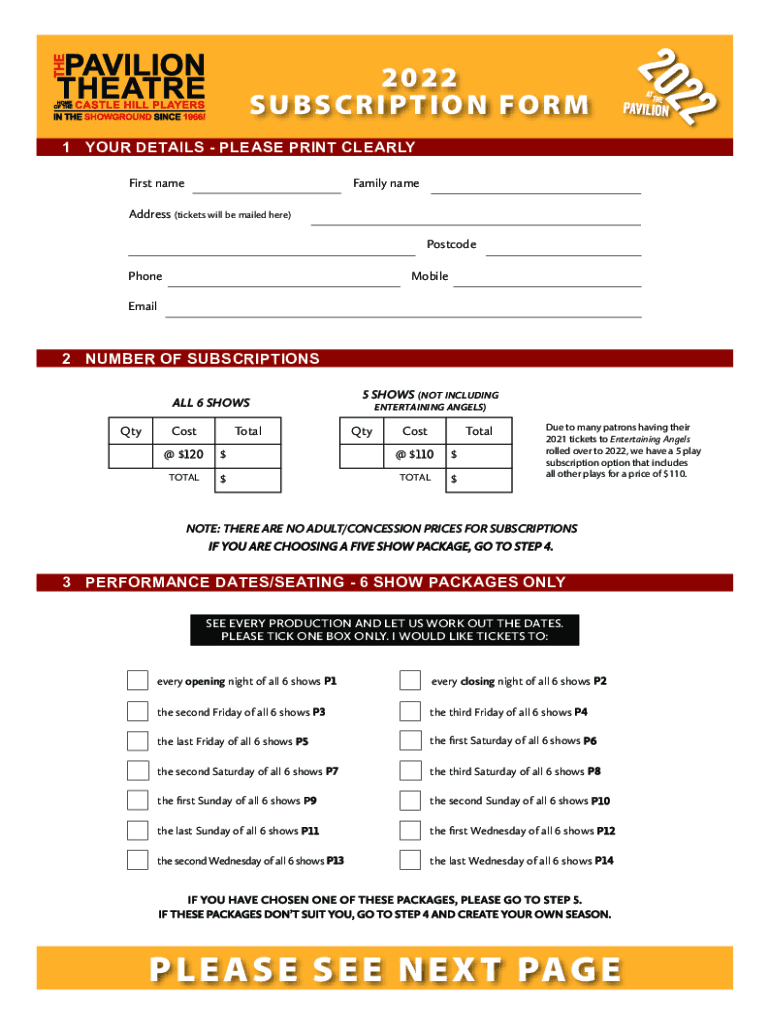 Fillable Online paviliontheatre org Fillable Online cerra South ...