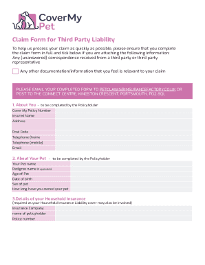 Fillable Online Third Party Claim Form California - Fill Out and Sign ...