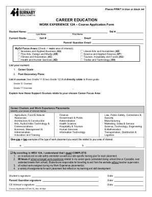 Fillable Online WEX12 Course Application Form V.2 Fillable - blogs.sd41.bc.ca Fax Email Print ...