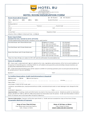 Fillable Online Fillable Online HOTEL ROOM RESERVATION FORM - Brandon ...